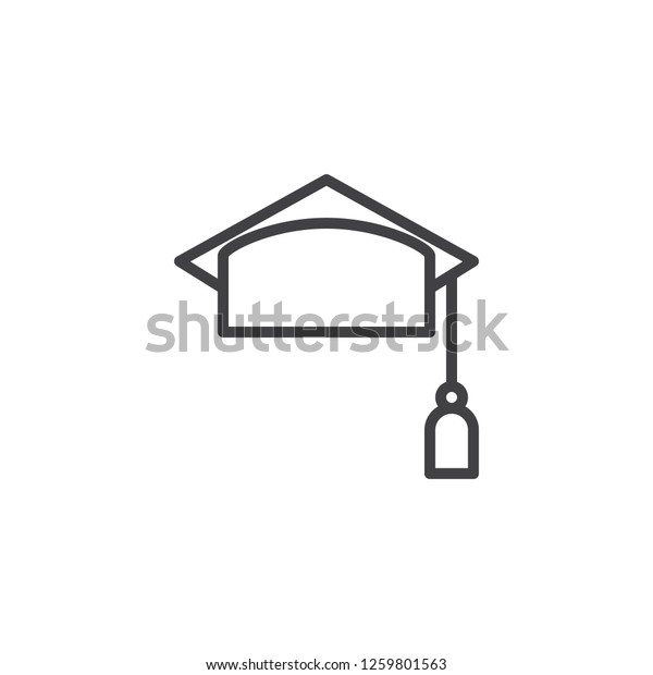 Mortarboard Outline Icon Linear Style Sign: vector de stock (libre de regalías) 1259801563 ...