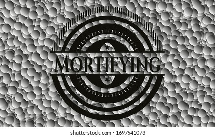 Mortifying Dark Emblem Grey Bubbles Background Stock Vector (Royalty ...
