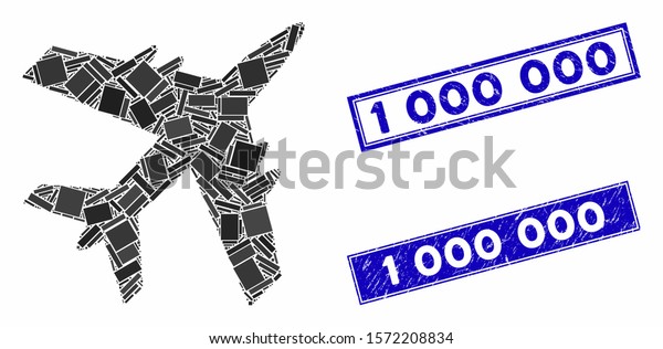 Mosaic Aircraft Pictogram Rectangular 1 000 Stock Vector (Royalty Free ...