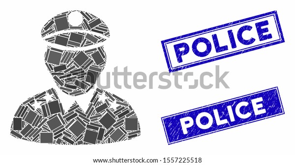 Mosaic Army General Pictogram Rectangle Seals Stock Vector (Royalty ...