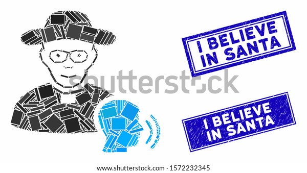 Mosaic Believer Confession Pictogram Rectangle Believe Stock Vector ...