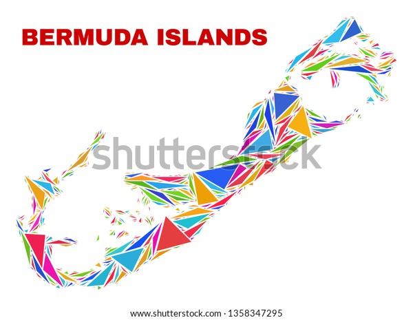 Mosaic Bermuda Islands Map Triangles Bright Stock Vector (Royalty Free ...
