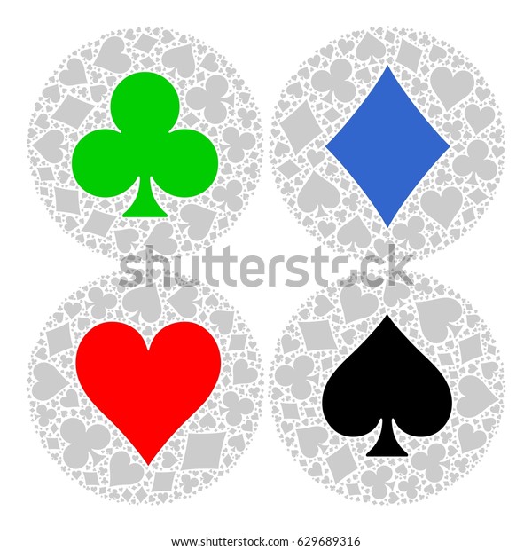 Mosaic Circle Poker Playing Card Suit Stock Vector (Royalty Free ...