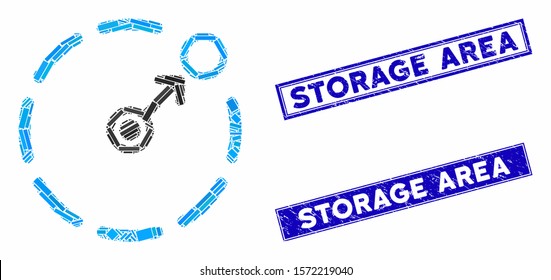 Mosaic Circular Area Border Pictogram Rectangle Stock Vector (Royalty ...