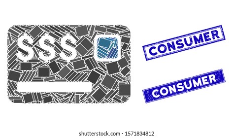 Mosaic Credit Card Icon Rectangle Consumer Stock Vector (Royalty Free ...