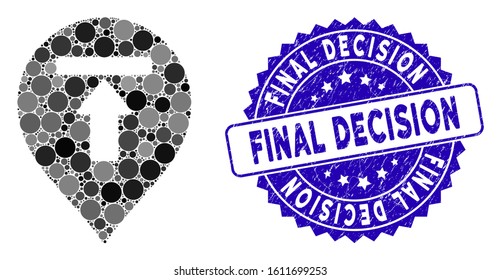 Mosaic Dead End Marker Icon Corroded Stock Vector (Royalty Free ...