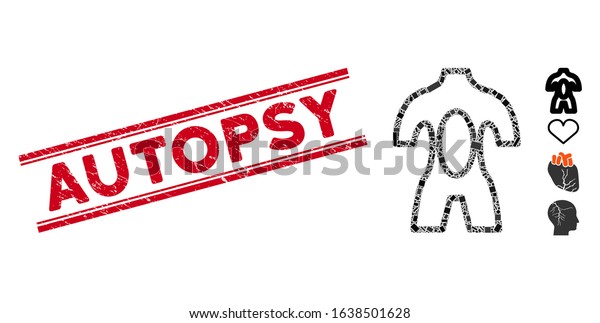 Mosaic Dissection Icon Red Autopsy Seal Stock Vector (Royalty Free ...