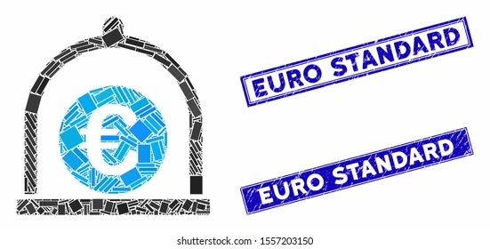 Mosaic Euro Standard Pictogram Rectangular Seals Stock Vector (Royalty ...