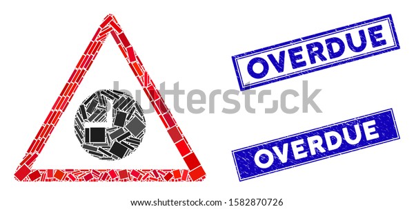 Mosaic Expired Warning Pictogram Rectangle Overdue Stock Vector ...