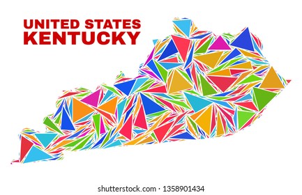 Mosaic Kentucky State Map Triangles Bright Stock Vector (Royalty Free ...