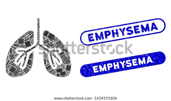Mosaic Lungs Rubber Stamp Watermarks Emphysema Stock Vector (Royalty ...