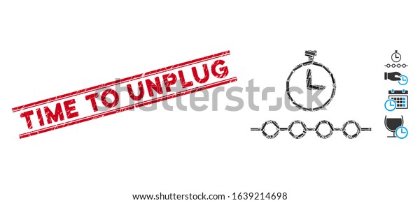 Mosaic Marked Timeline Pictogram Red Time Stock Vector (Royalty Free ...