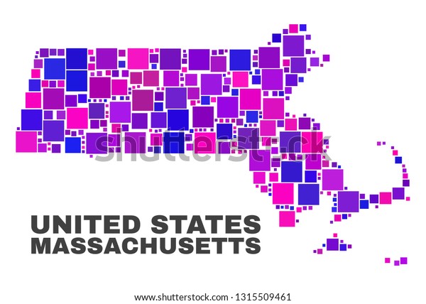 Mosaic Massachusetts State Map Isolated On Stock Vector (Royalty Free ...