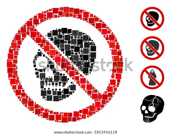 Mosaic No Skeleton Skull Icon Organized Stock Vector (Royalty Free ...