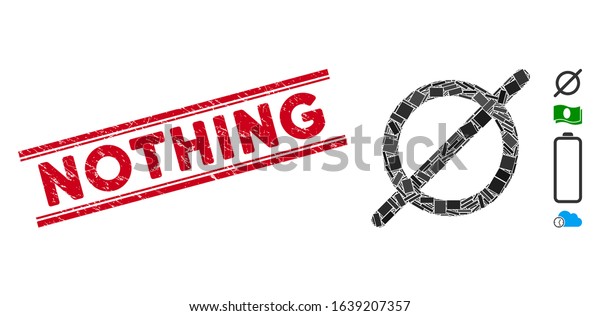 Mosaic Nothing Icon Red Nothing Seal Stock Vector (Royalty Free ...
