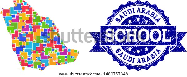 Mosaic Puzzle Map Saudi Arabia Rubber Stock Vector (Royalty Free ...
