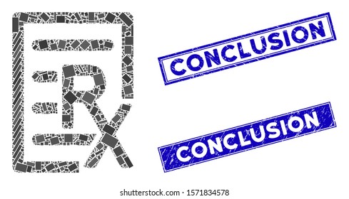 Mosaic Receipt Icon Rectangle Conclusion Stamps Stock Vector (Royalty ...