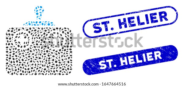 Mosaic Remote Control Device Distressed Stamp Stock Vector (Royalty ...
