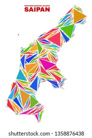 Mosaic Saipan Island Map Triangles Bright Stock Vector (Royalty Free ...