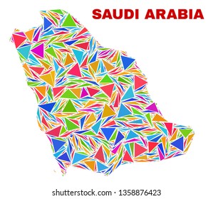 Mosaic Saudi Arabia Map Triangles Bright Stock Vector (Royalty Free ...
