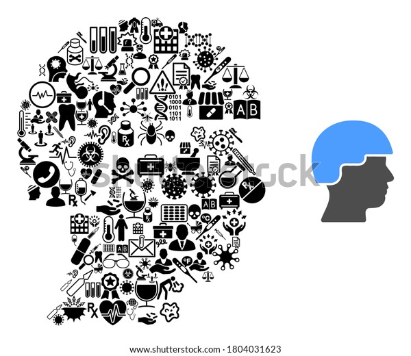 Mosaic Soldier Health Symbols Basic Icon Stock Vector (Royalty Free ...