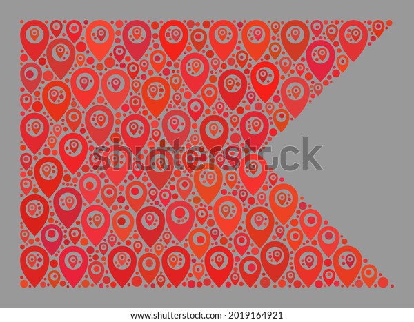 Mosaic Targeting Red Guidon Flag Constructed Stock Vector (Royalty Free ...