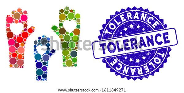Mosaic Tolerance Hands Icon Rubber Stamp Stock Vector (Royalty Free ...