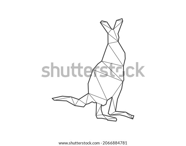 Mosaic Triangles Kangaroo Standing Isolated On Stock Vector (Royalty ...
