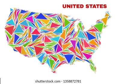 Mosaic United States Map Triangles Bright Stock Vector (Royalty Free ...