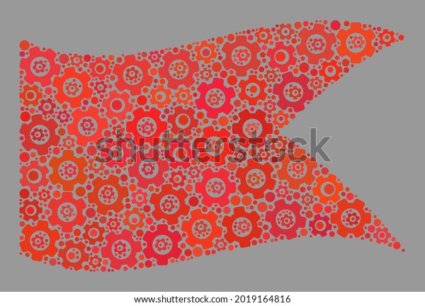 Mosaic Waving Red Guidon Flag Designed Stock Vector (Royalty Free ...