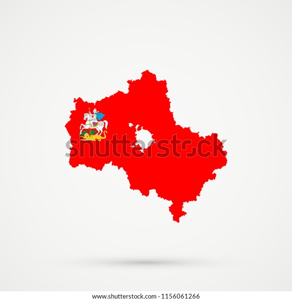 Moscow Oblast Map Moscow Oblast Flag Stock Vector (Royalty Free ...