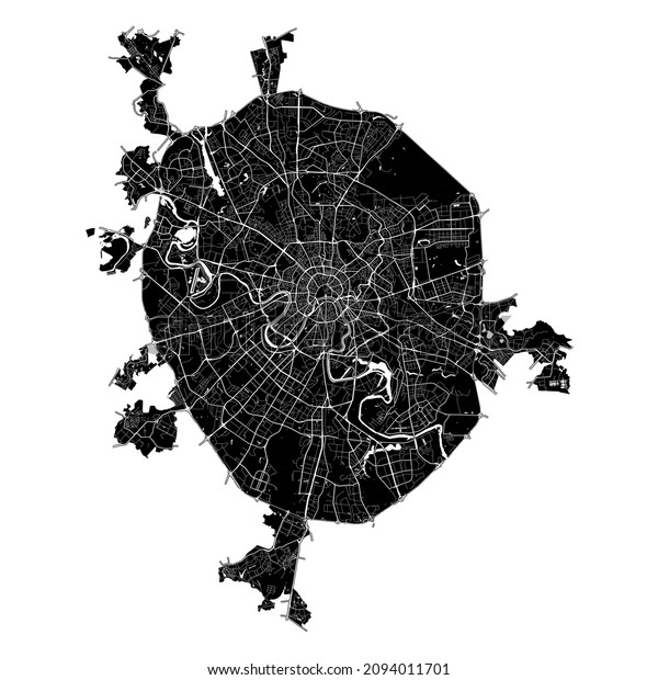 Moscow Russia High Resolution Vector Map Stock Vector (Royalty Free ...