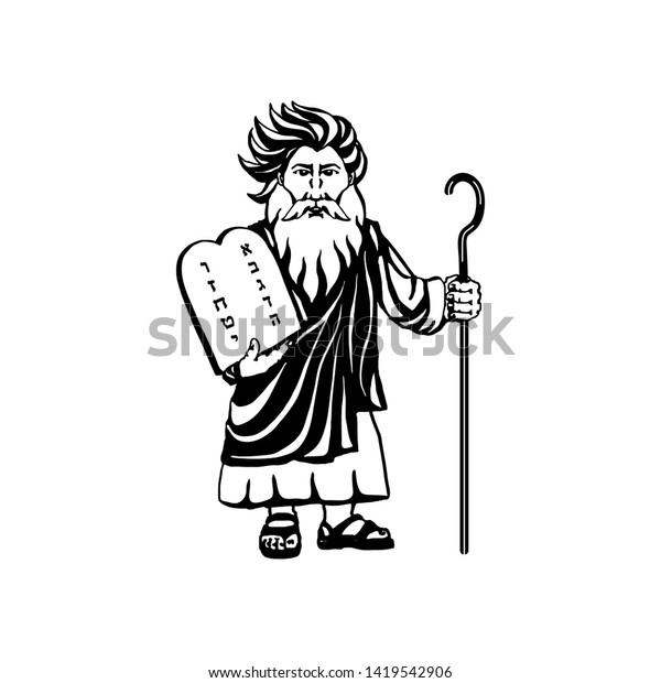 Moses Holding Stone Tablets Ten Commandments Stock Vector (Royalty Free ... Moses Holding Stone Tablets Ten Commandments Stock Vector (Royalty Free ...