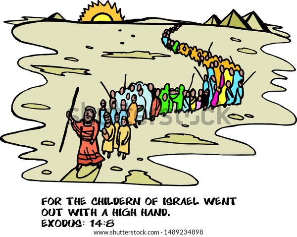 Moses Led Jews Through Desert 40 Stock Vector (Royalty Free) 1489234898 ...