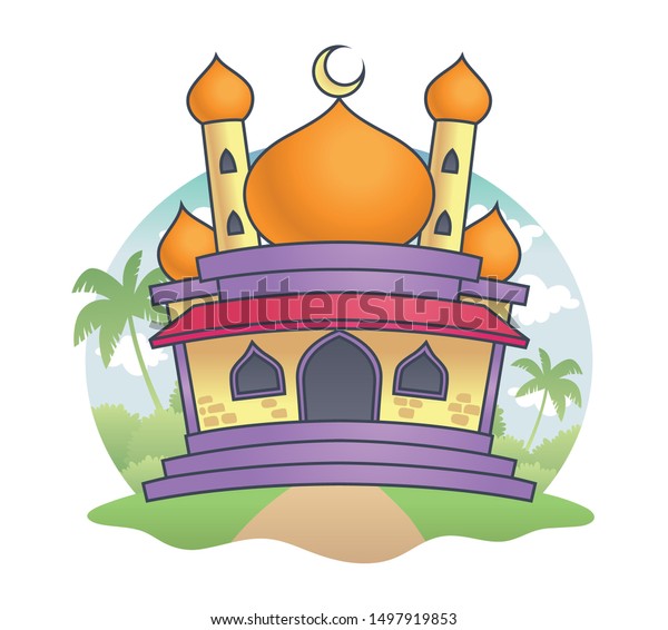 Mosque Cartoon Style Vector Eps 10 Stock Vector (Royalty Free ...
