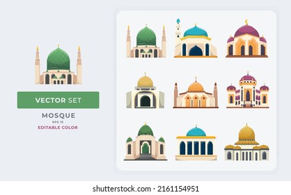 Mosque Colorful Vector Illustration Editable Color Stock Vector ...