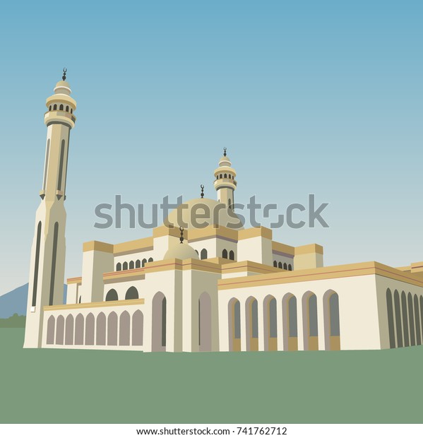 Mosque Cream Color Day Vector Drawn Stock Vector (Royalty Free ...