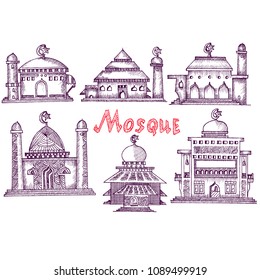 Mosque Doodle Skech Stock Vector (Royalty Free) 1089499919 | Shutterstock