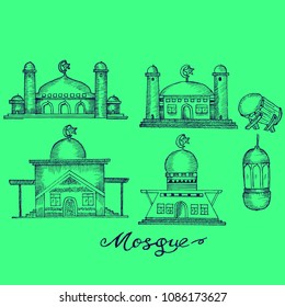 Mosque Doodle Sketch Stock Vector (Royalty Free) 1086173627 | Shutterstock