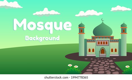 Mosque Green Background Vector Illustration Stock Vector (Royalty Free ...