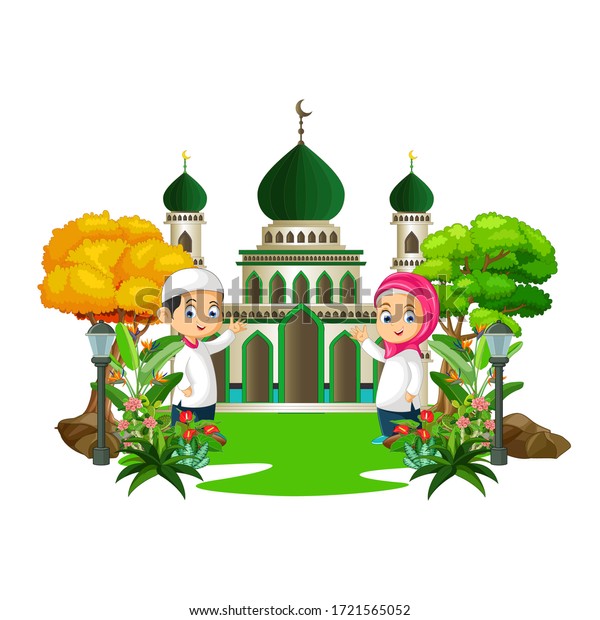 Mosque Kids Cartoon Isolated Stock Vector (Royalty Free) 1721565052 ...