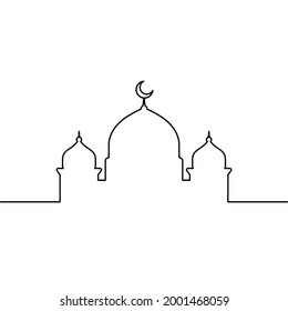 Mosque Line Art Vector Minimalist Design Stock Vector (Royalty Free ...