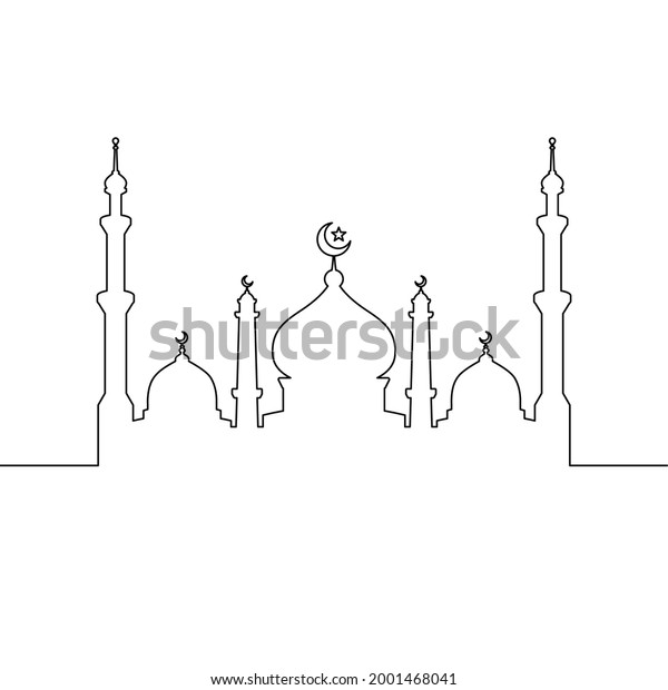 Mosque Line Art Vector Minimalist Design Stock Vector (Royalty Free ...