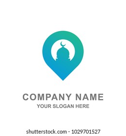 Mosque Location Navigation Map Logo Vector Stock Vector (Royalty Free ...