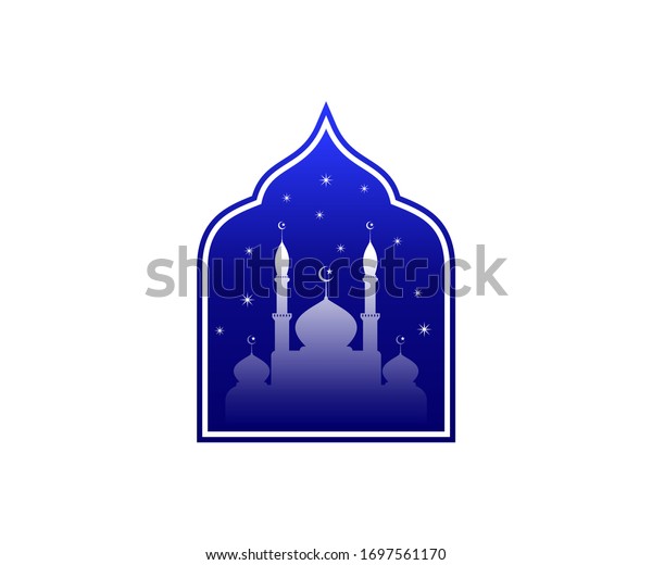 Mosque Logo Window Frame Domes Mosque Stock Vector (Royalty Free ...