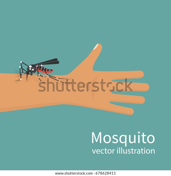 Mosquito Bite On Skin Hand Human Stock Vector (Royalty Free) 678628411 ...