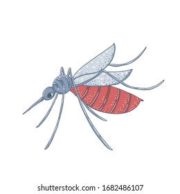 Mosquito Character Design Vector Doodle Art: เวกเตอร์สต็อก (ปลอดค่า ...