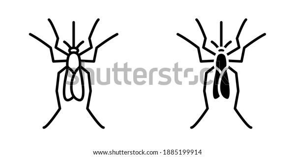 Mosquito Icon Midge Sign Vector Illustration Stock Vector (Royalty Free ...
