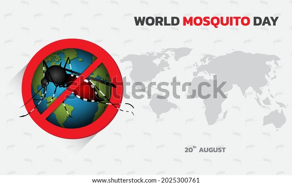 Vector de mosquitos con mapa mundial: vector de stock (libre de ...