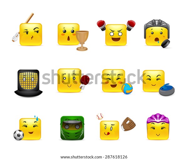 Most Beautiful Yellow Square Anime Stickers Stock Vector (Royalty Free ...